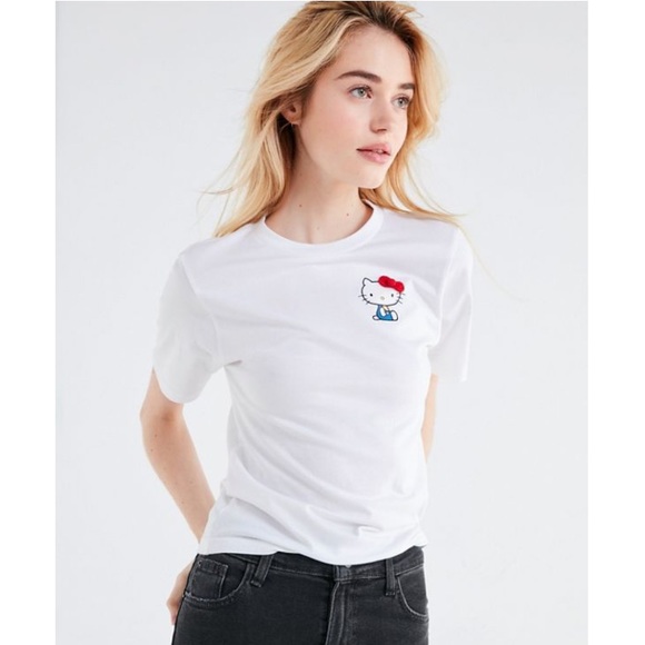 Urban Outfitters | Tops | Nwt Fila X Sanrio Hello Kitty White Tee ...